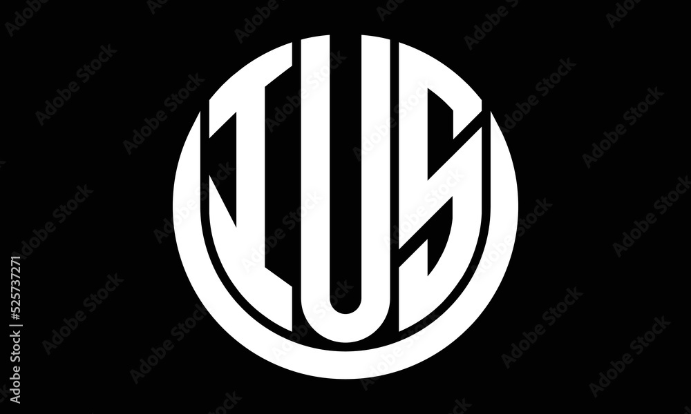 IUS three letter circle logo design vector template. monogram symbol on ...