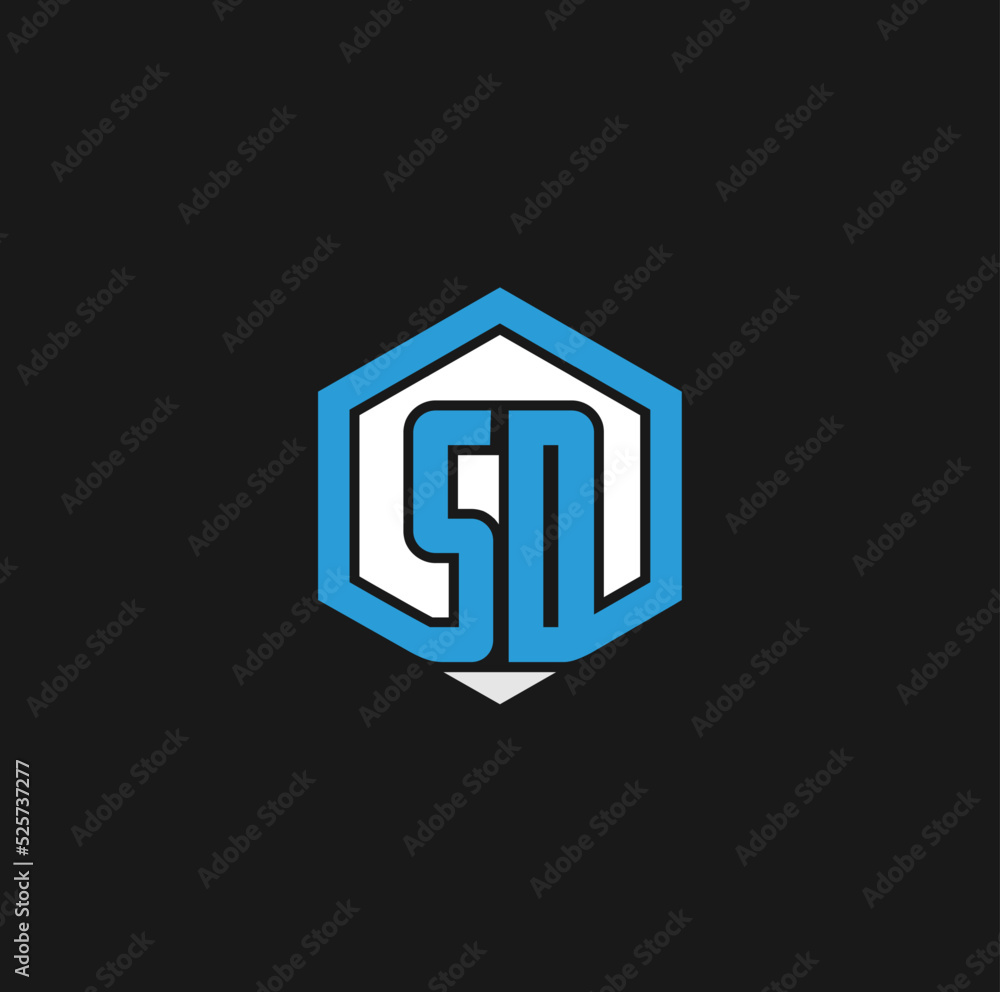 SD hexagonal logo. Home logo. Letter S and D design. Vector ...