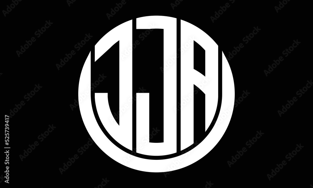 JJA three letter circle logo design vector template. monogram symbol on ...