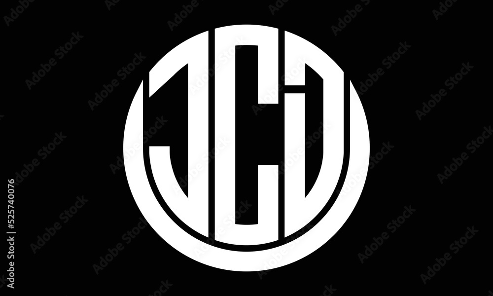 JCD three letter circle logo design vector template. monogram symbol on ...