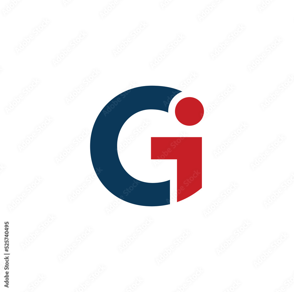 Letter G and I logo design. Vector Illustration. Stock Vector | Adobe Stock