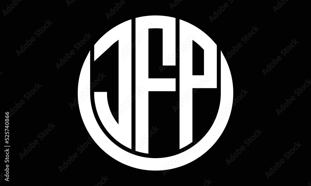 JFP three letter circle logo design vector template. monogram symbol on ...