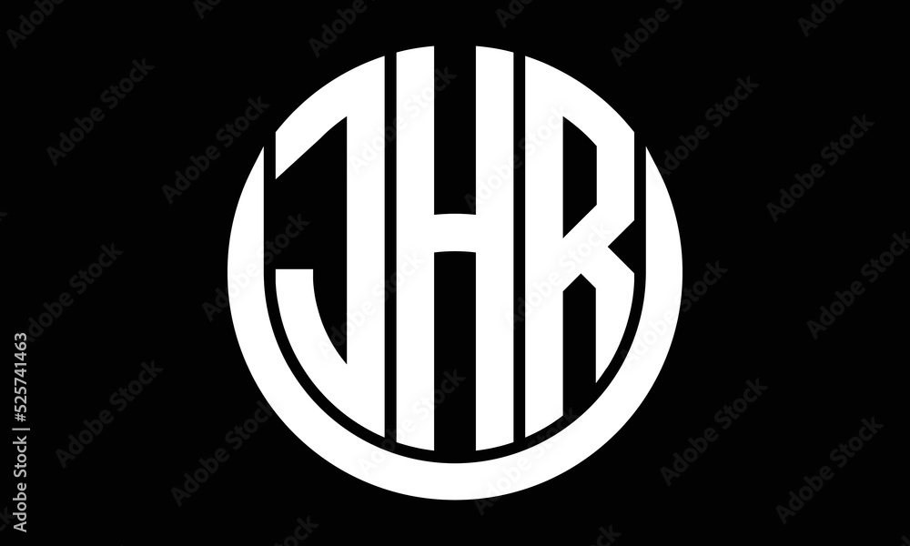 JHR three letter circle logo design vector template. monogram symbol on ...