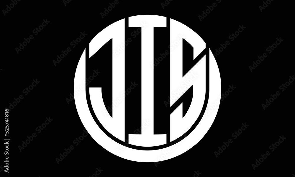 JIS three letter circle logo design vector template. monogram symbol on ...