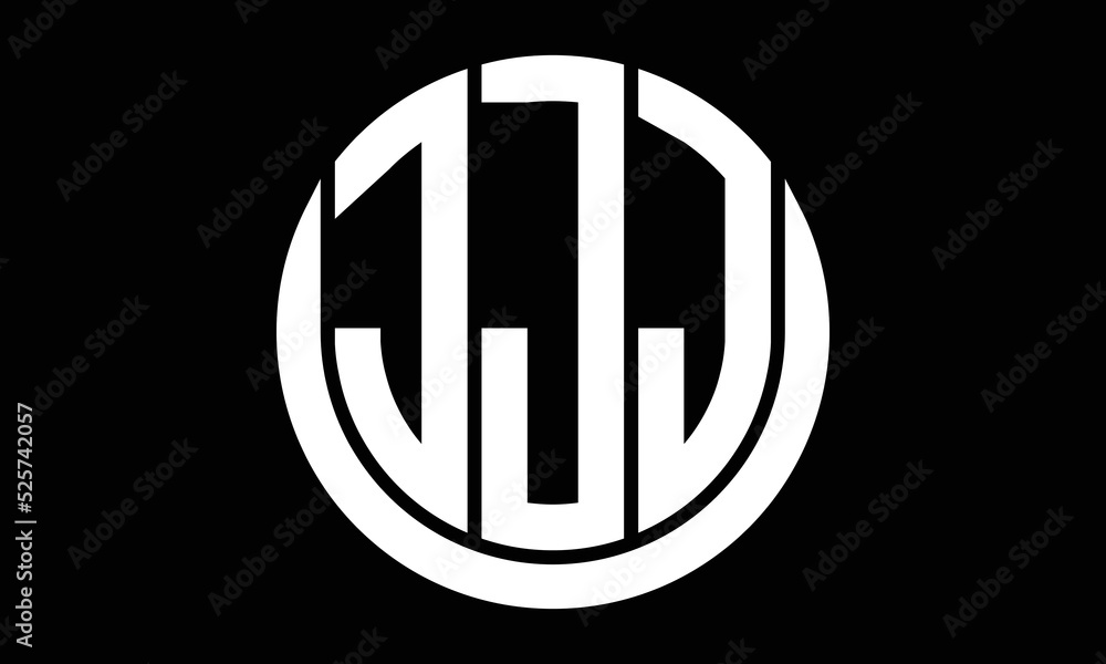 JJJ three letter circle logo design vector template. monogram symbol on ...
