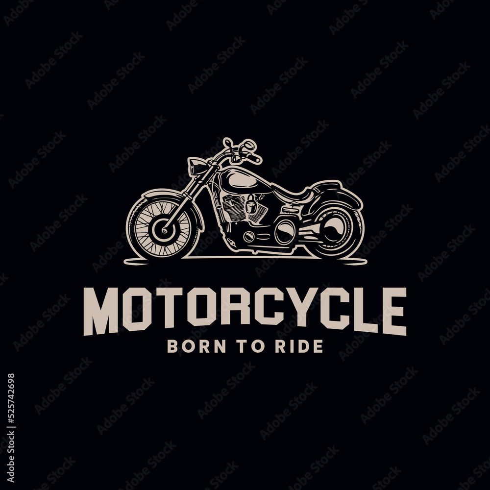 Custom motorcycle label in vintage style with inscription and motorbike ...