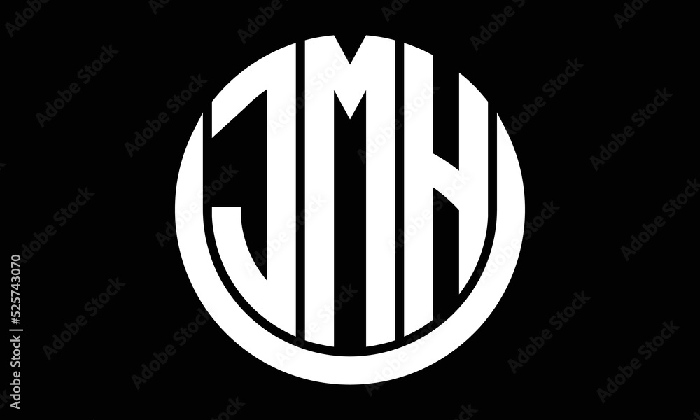 JMH three letter circle logo design vector template. monogram symbol on ...