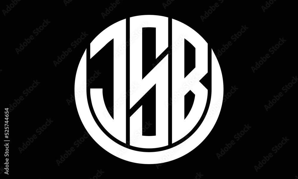 JSB three letter circle logo design vector template. monogram symbol on ...