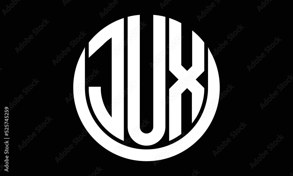 JUX three letter circle logo design vector template. monogram symbol on ...