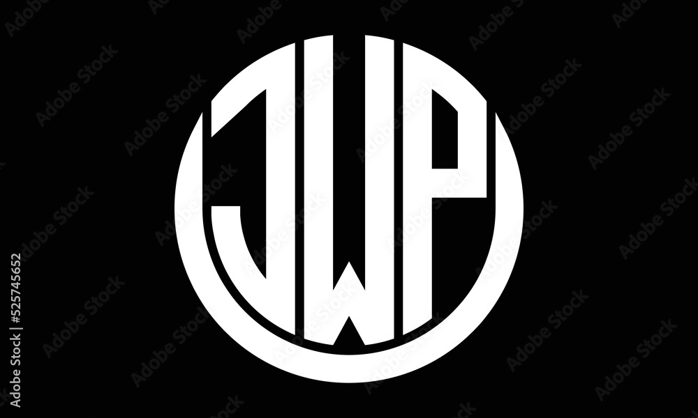 JWP three letter circle logo design vector template. monogram symbol on ...