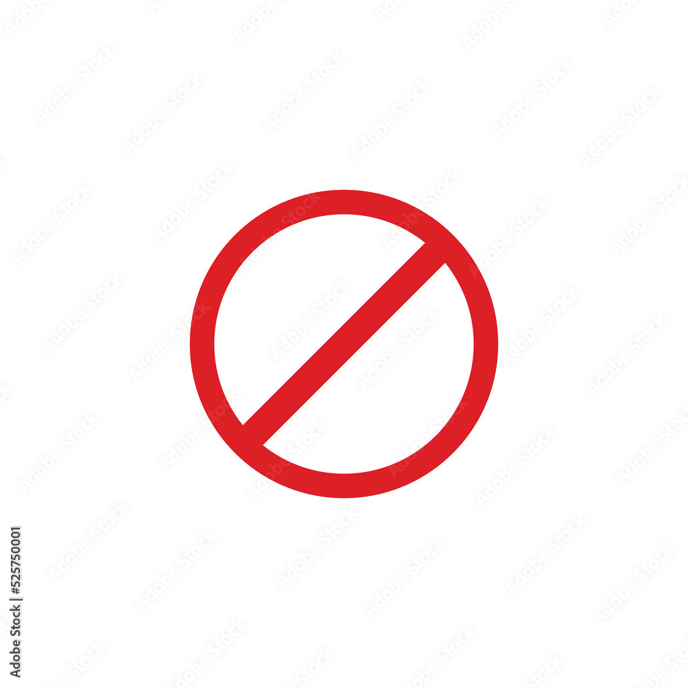 Vector stop icon, prohibited passage, no entry sign on white background ...
