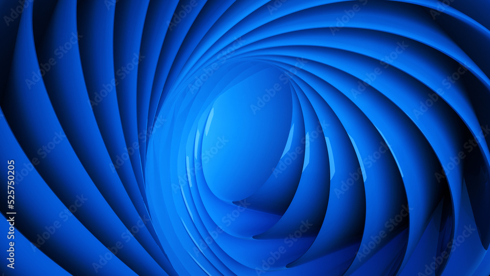 Abstract blue spiral background. Background drawing of 3d rendering ...