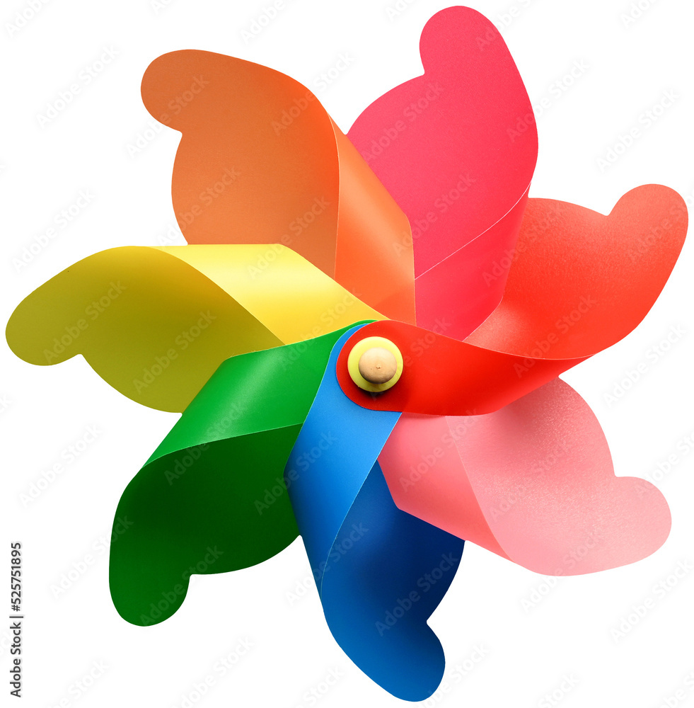 Rainbow colored pinwheel on transparent background Stock Photo | Adobe ...