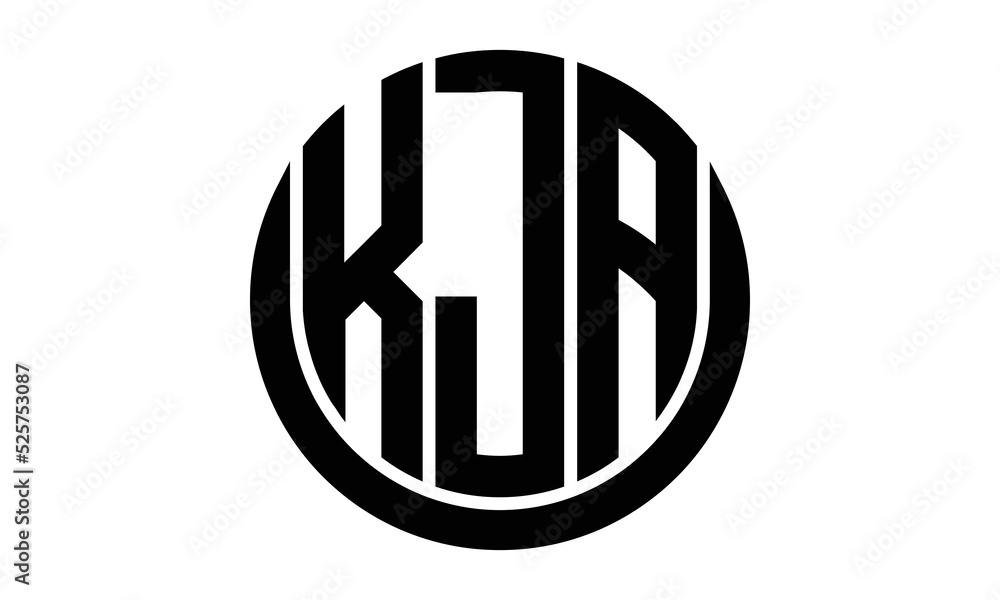 KJA three letter circle logo design vector template. monogram symbol on ...