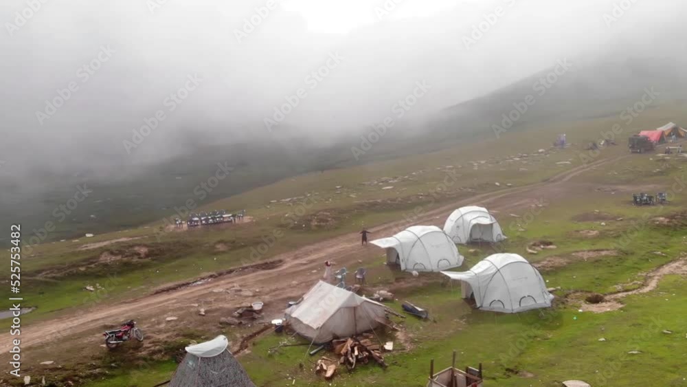 An aerial video taken by a drone shows the Baboon Top Neelum Valley in ...