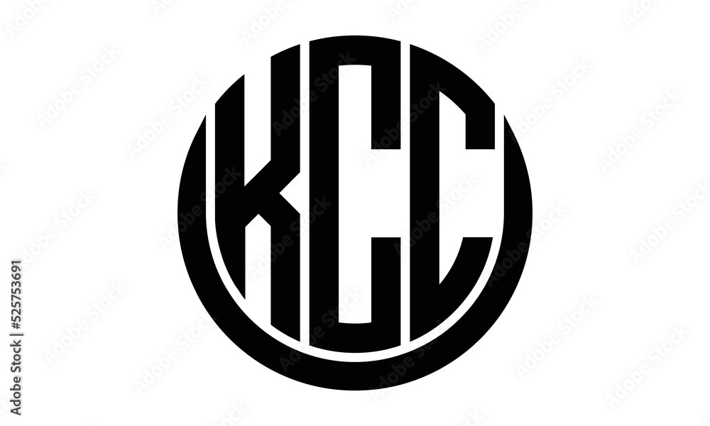 KCC three letter circle logo design vector template. monogram symbol on ...
