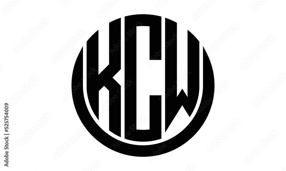 KCW three letter circle logo design vector template. monogram symbol on ...