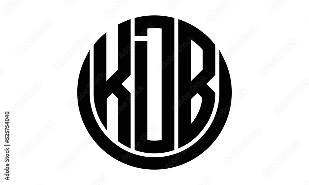 KDB three letter circle logo design vector template. monogram symbol on black & white. 素材庫向量圖 ...