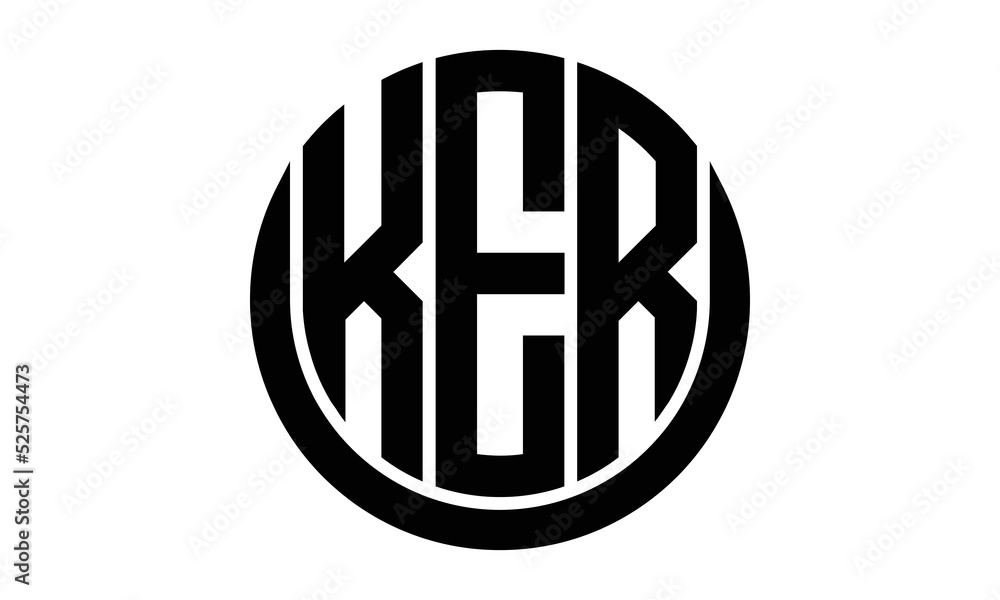 KER three letter circle logo design vector template. monogram symbol on ...