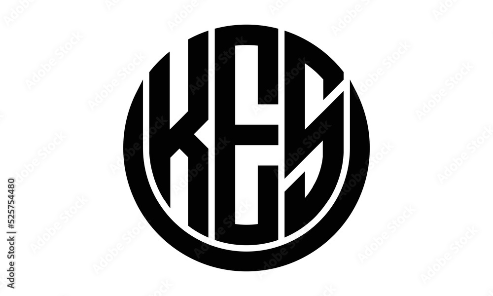 KES three letter circle logo design vector template. monogram symbol on ...