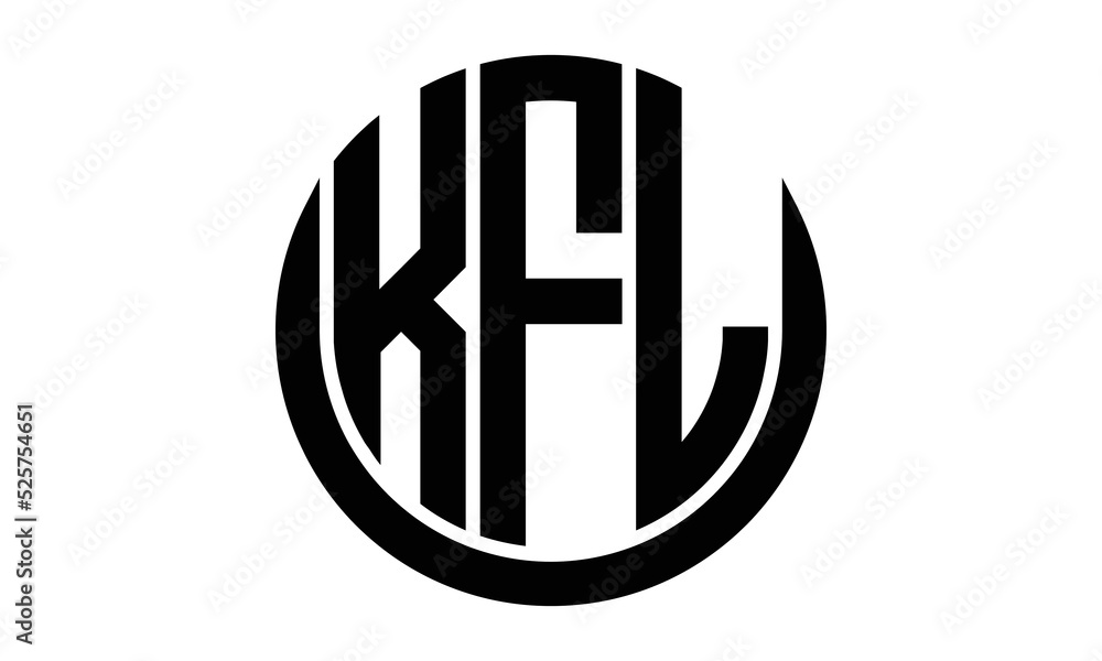 KFL three letter circle logo design vector template. monogram symbol on ...