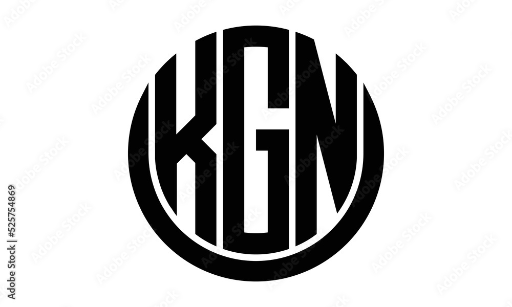 KGN three letter circle logo design vector template. monogram symbol on ...
