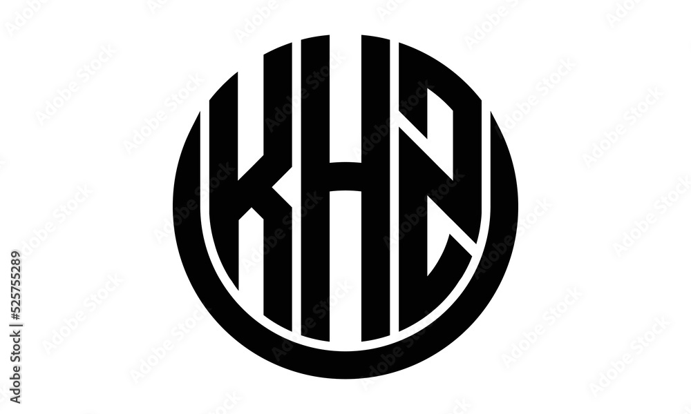 KHZ three letter circle logo design vector template. monogram symbol on ...