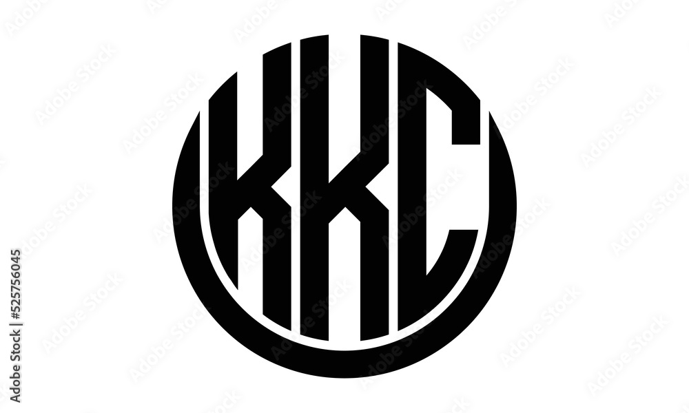 KKC three letter circle logo design vector template. monogram symbol on ...