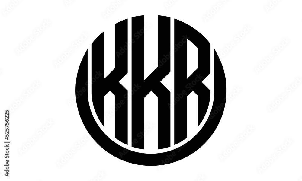 KKR three letter circle logo design vector template. monogram symbol on ...