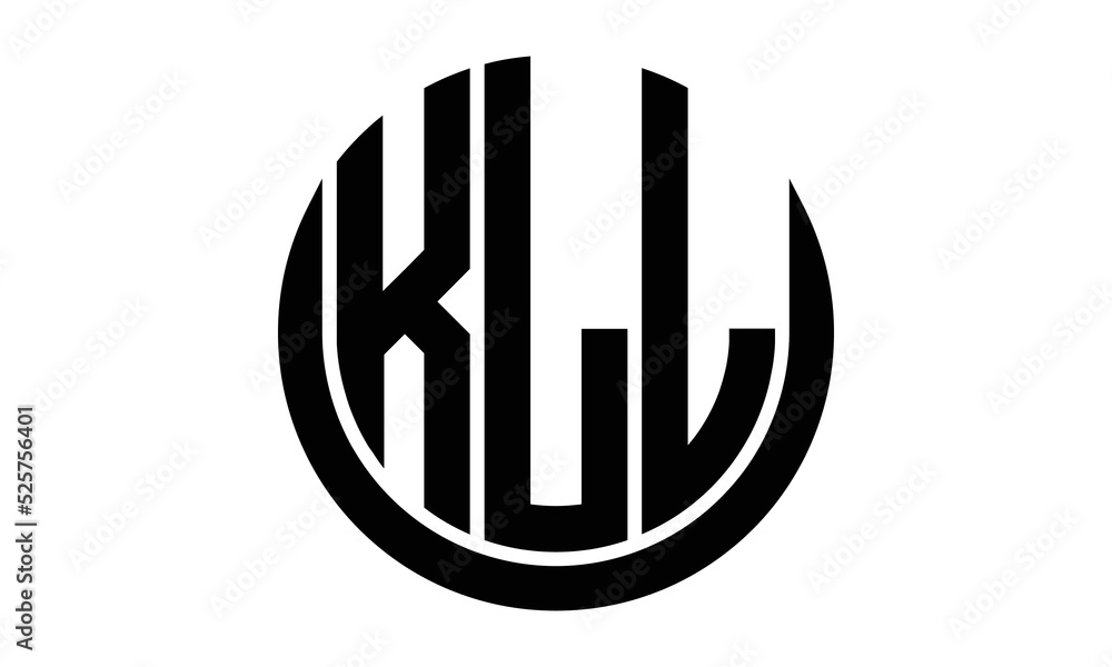 KLL three letter circle logo design vector template. monogram symbol on ...