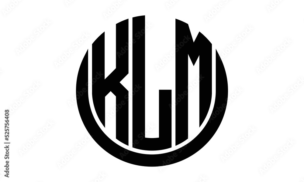 KLM three letter circle logo design vector template. monogram symbol on ...
