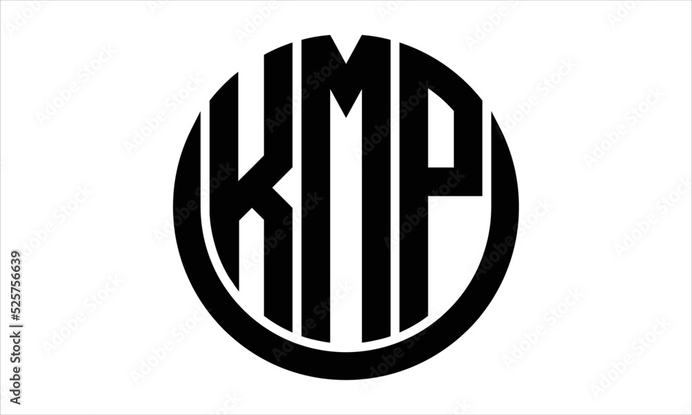KMP three letter circle logo design vector template. monogram symbol on ...