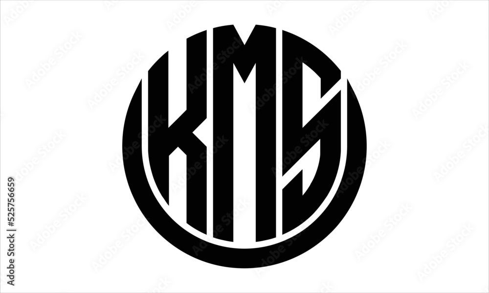 KMS three letter circle logo design vector template. monogram symbol on ...