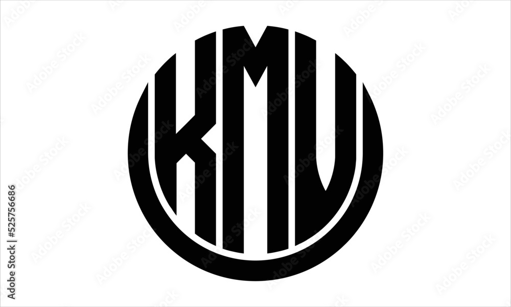 KMV three letter circle logo design vector template. monogram symbol on ...