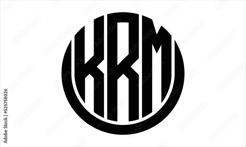 KRM three letter circle logo design vector template. monogram symbol on ...