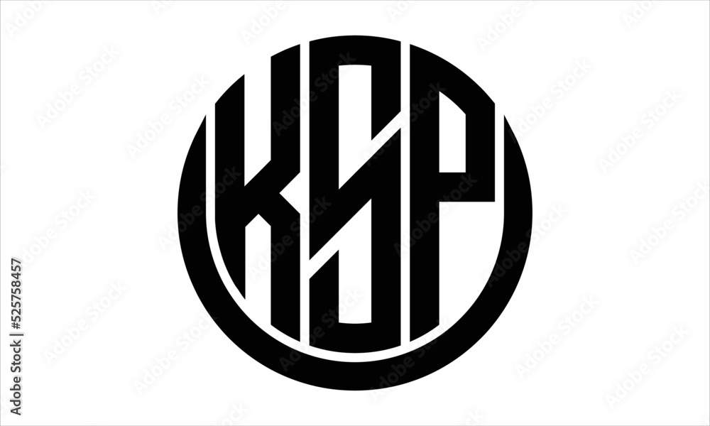 KSP three letter circle logo design vector template. monogram symbol on ...
