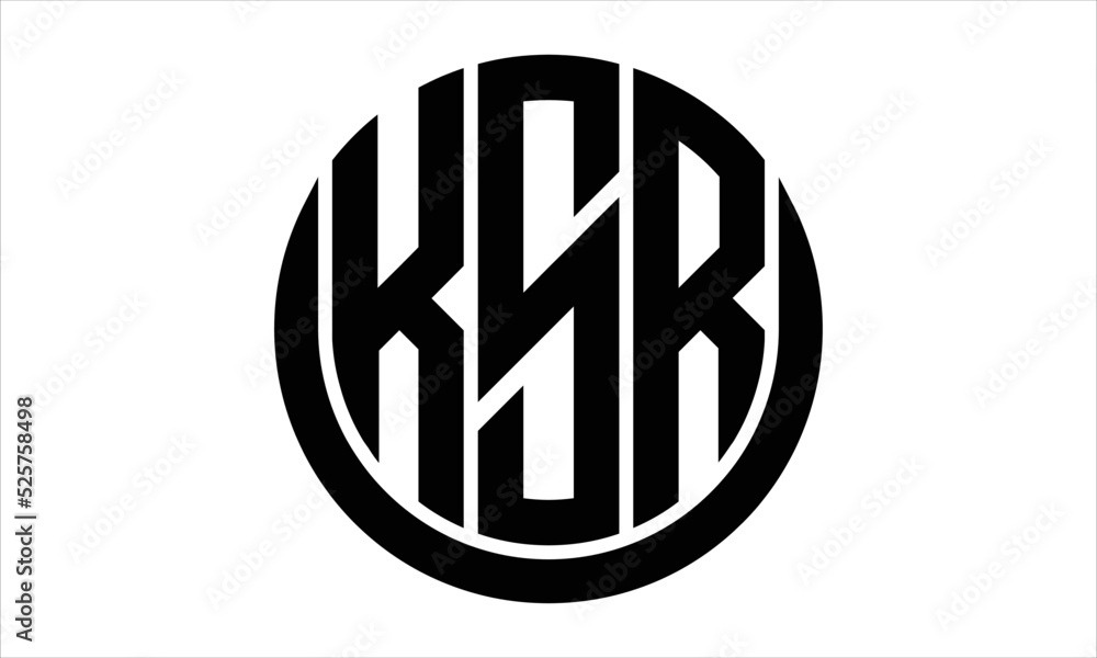 KSR three letter circle logo design vector template. monogram symbol on ...