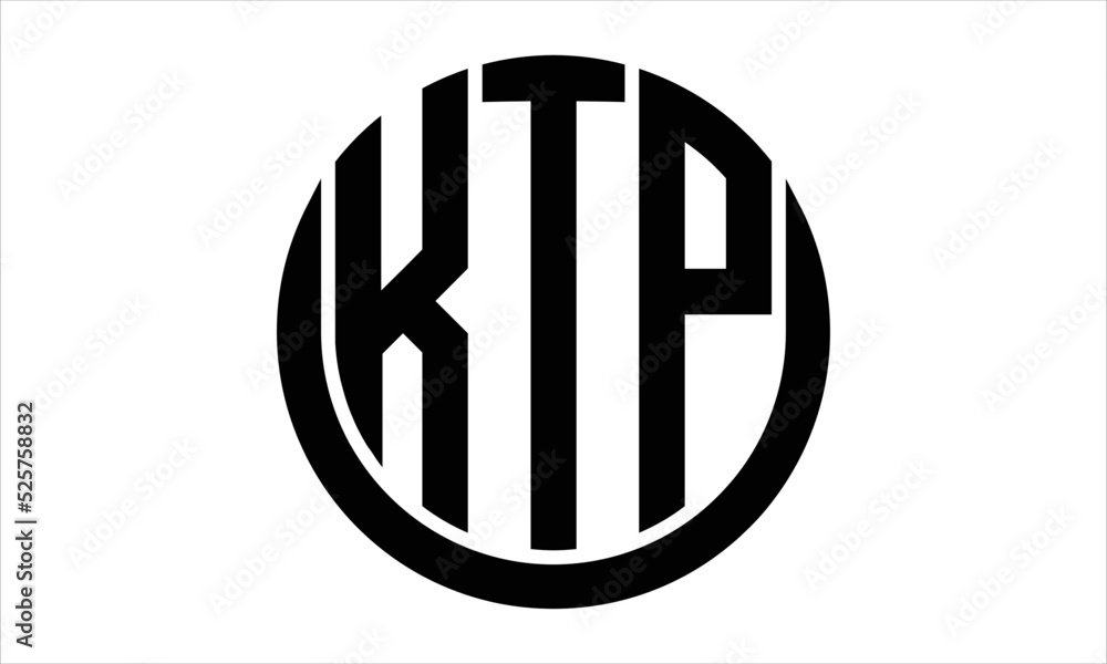 KTP three letter circle logo design vector template. monogram symbol on ...