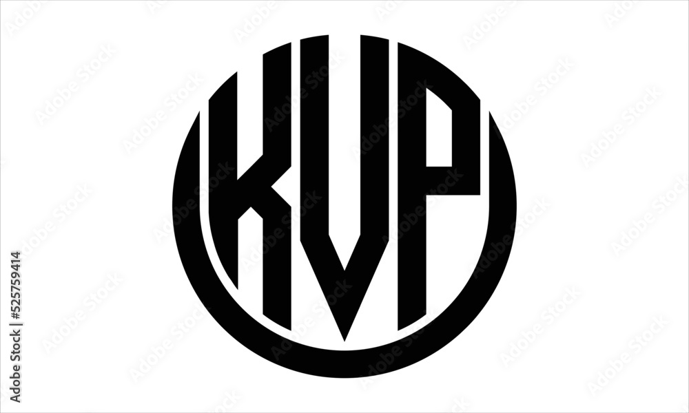 KVP three letter circle logo design vector template. monogram symbol on ...