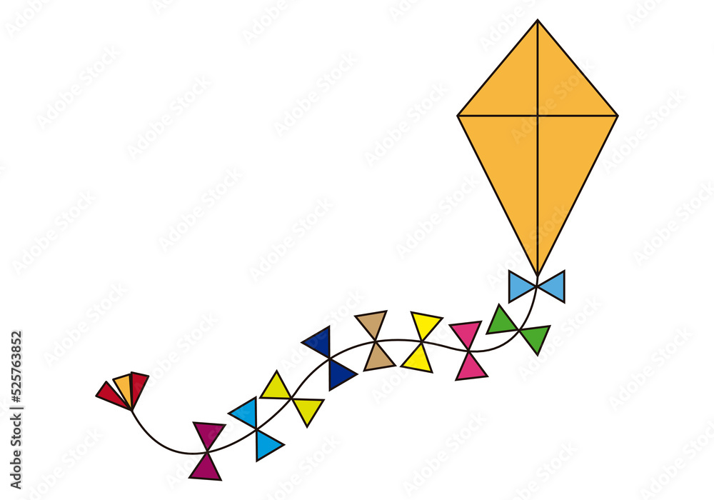 Icono de cometa con cordel en fondo blanco. Stock Vector | Adobe Stock