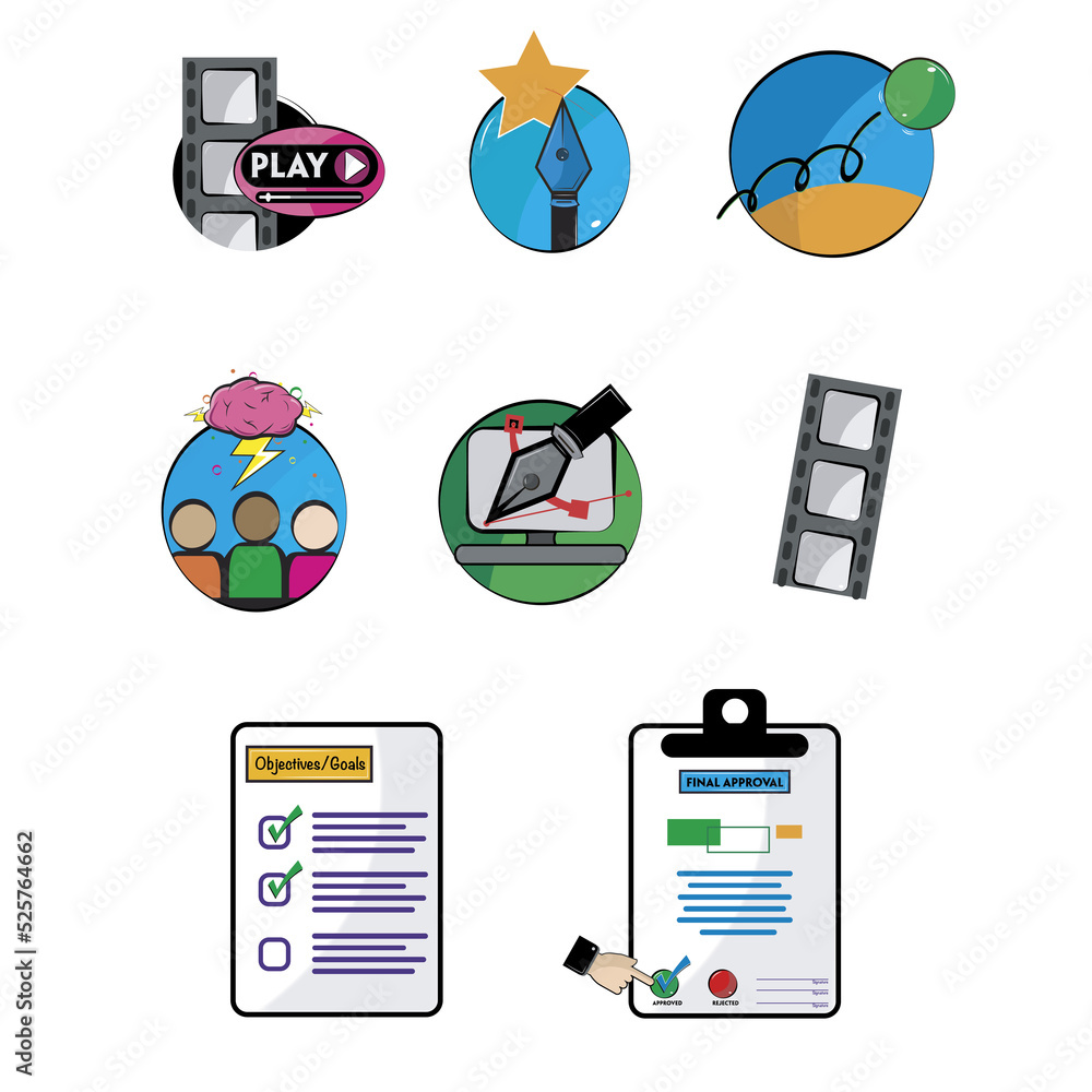 Multi-media icons, PNG with a transparent background. Stock ...