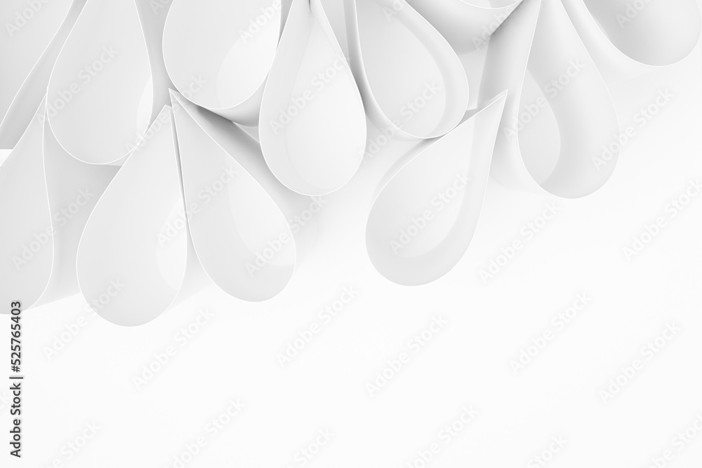 White abstract background with white tears shape or water drops of ...