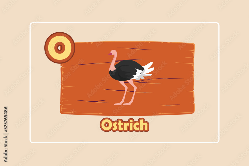 Animal alphabet letter O. English alphabet with cute animal concept ...