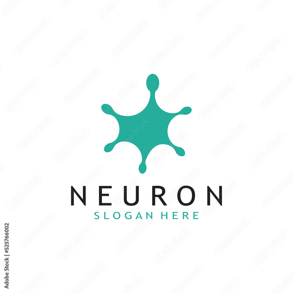nerve cell logo or neuron logo with vector template Stock Vector ...