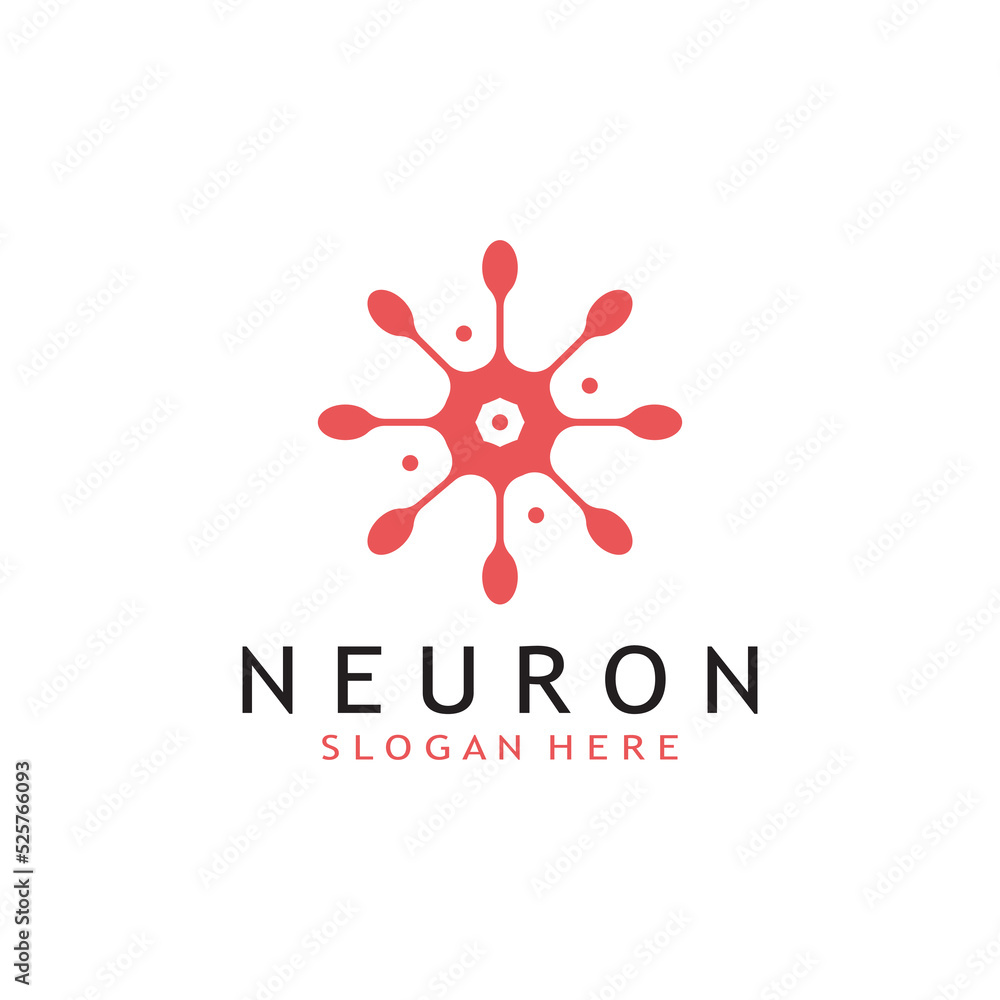 nerve cell logo or neuron logo with vector template Stock Vector ...