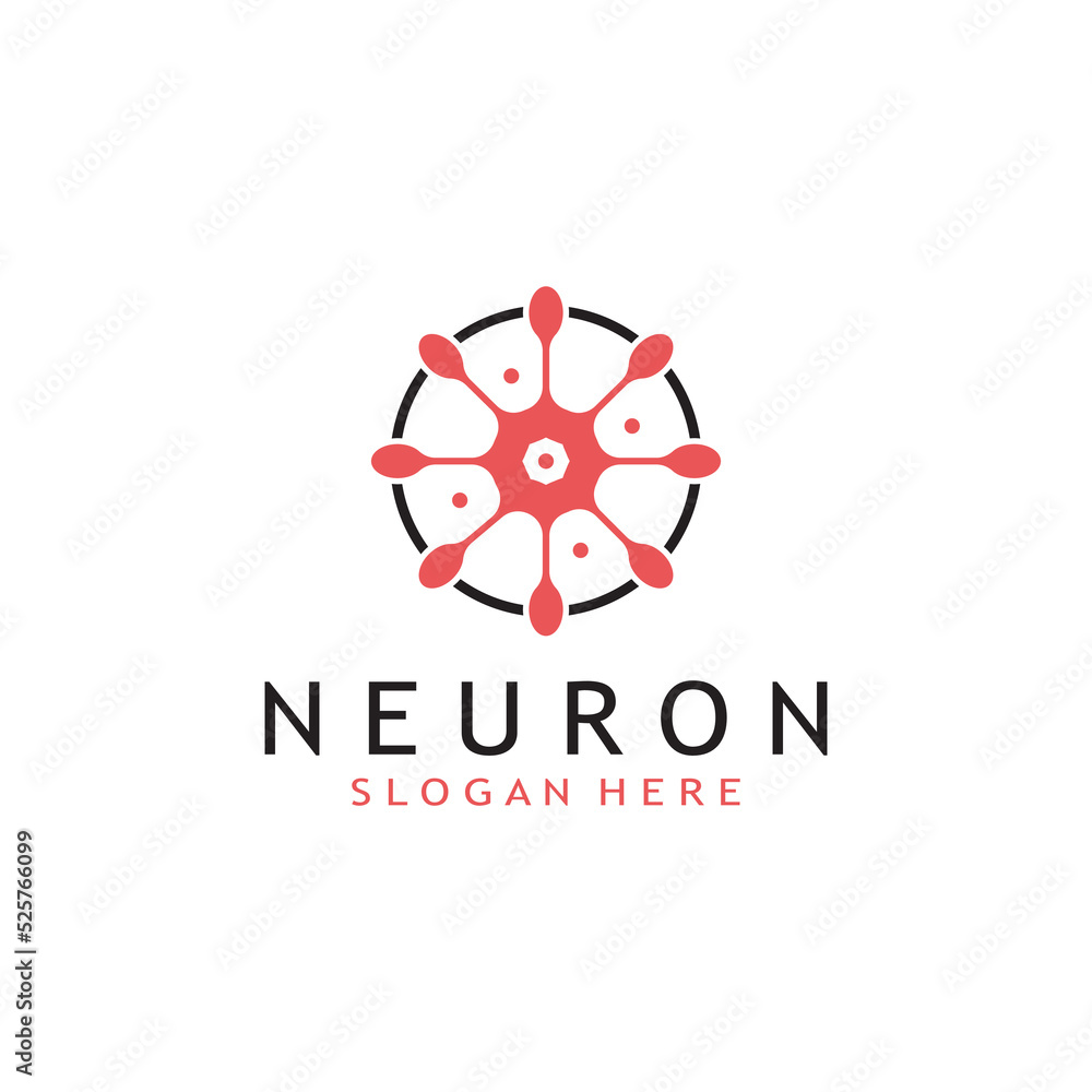 nerve cell logo or neuron logo with vector template Stock Vector ...