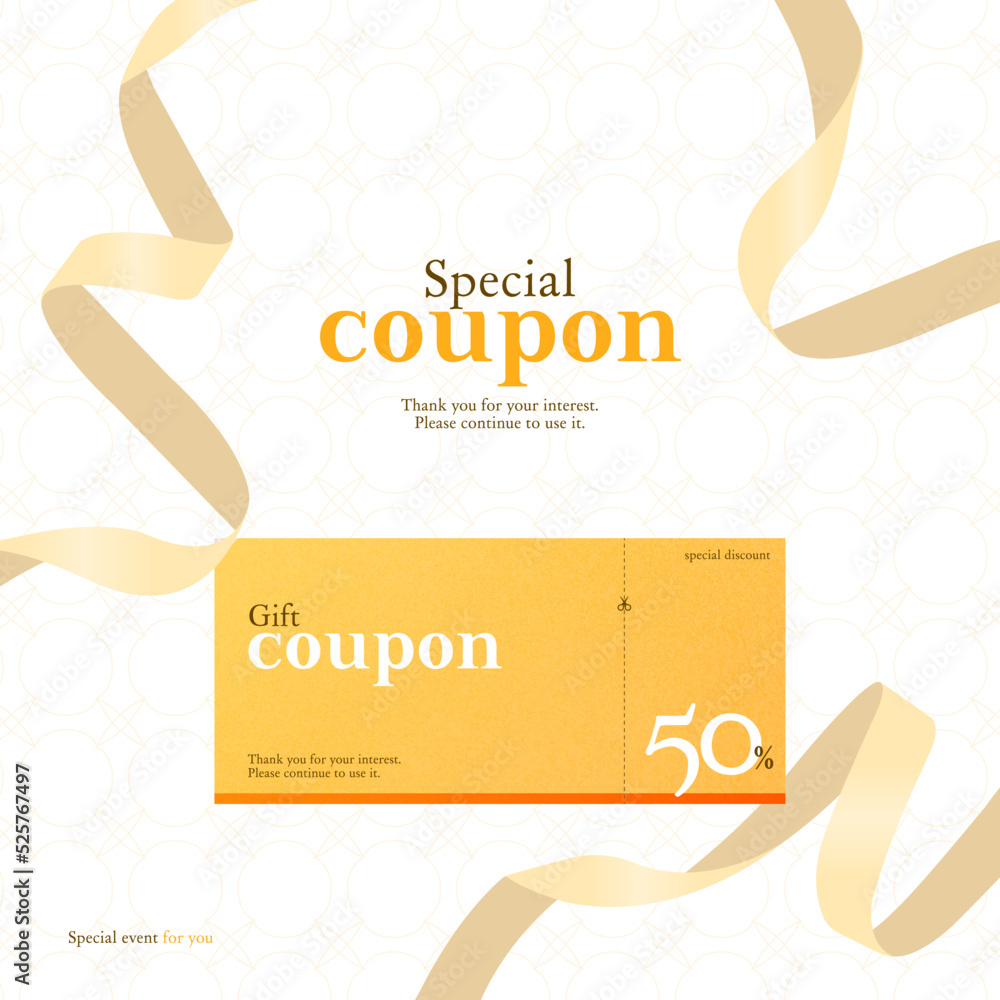 special discount coupon and ribbon background illustration Stock ...
