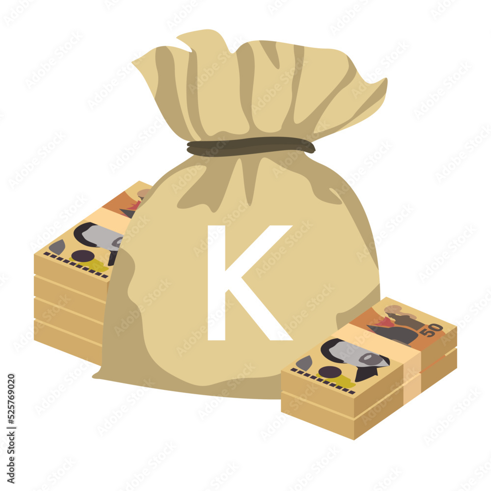 Kina Vector Illustration. Papua New Guinea money set bundle banknotes ...