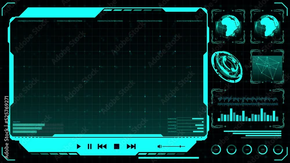 Digital HUD futuristic background motion graphic element cyber ...