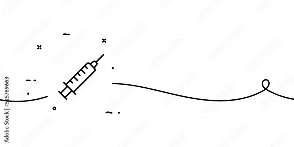 Syringe line icon. Give injection, prescription, hospital, doctor ...